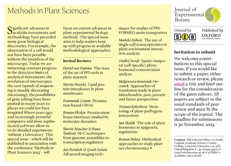 Methods In Plant Sciences 2023 Čsebr