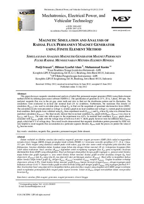 Pdf Magnetic Simulation And Analysis Of Radial Flux Permanent Magnet