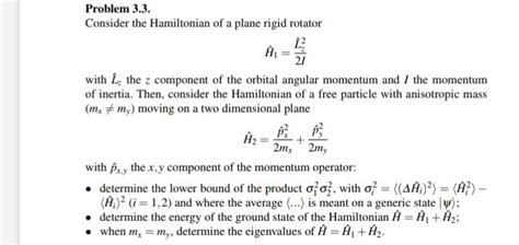 Solved Problem 3 3 Consider The Hamiltonian Of A Plane
