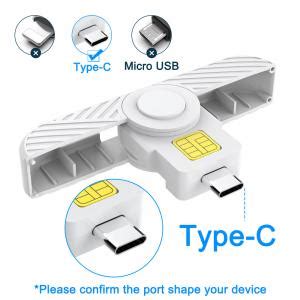 Foldable Type C Mini Common Access Smart Card Reader For CAC Card SIM Card IC Bank Card