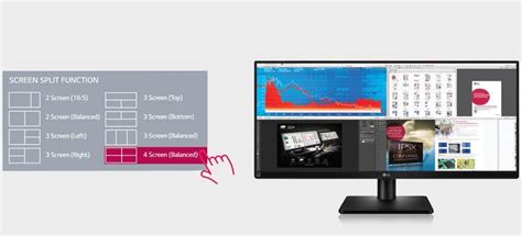 LG 29UB67 B 29 IPS WFHD Monitor 2560x1080 With Built In Power Flicker Safe Split Screen