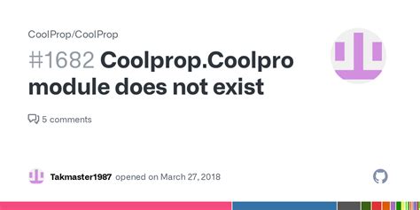 Coolpropcoolprop Module Does Not Exist · Issue 1682 · Coolprop