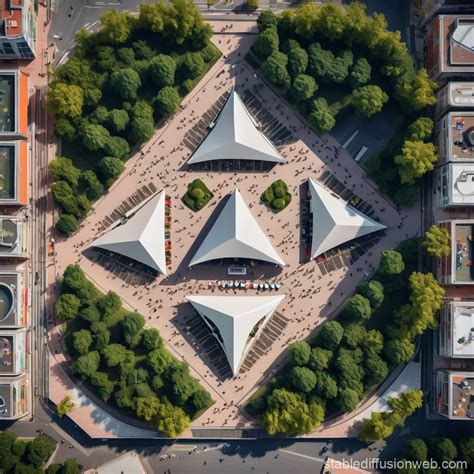 Triangular Market Square Architecture Stable Diffusion Online