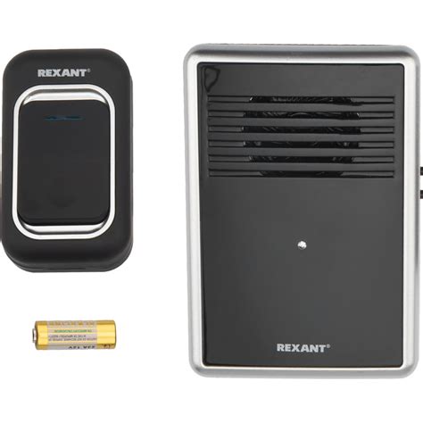 Беспроводной дверной звонок REXANT RX-30 с кодированием, кнопка IP44 ...