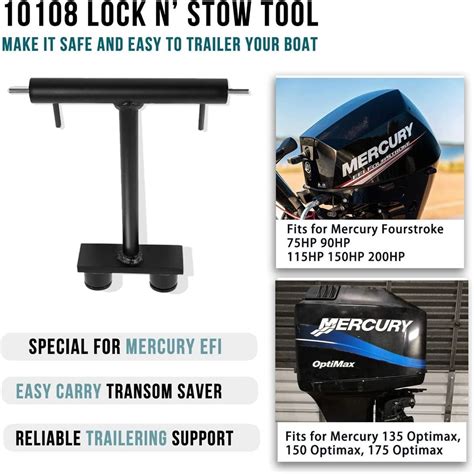 10108 Lock N Stow Outboard Motor Trailering Support Transom Saver For