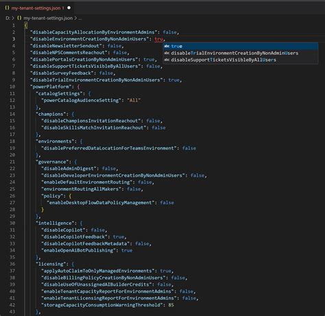 power platform bulk update ‘tenant settings using power platform cli