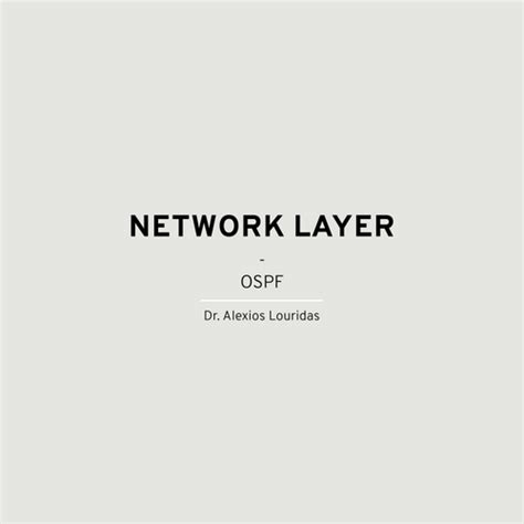 Network Layer Ospf