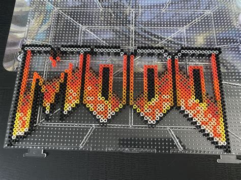 Doom Logo Sprite Pattern Credit To Ubeadinoff Rbeadsprites