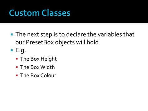 Ppt Custom Classes Powerpoint Presentation Free Download Id 2599302