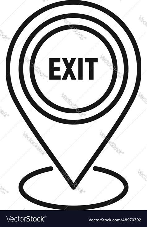Exit Location Icon Outline People Royalty Free Vector Image