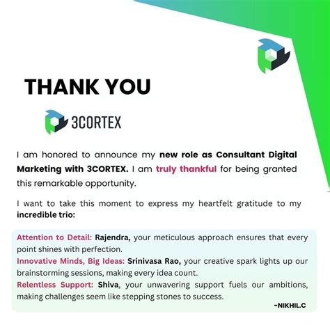 Chennuru Nikhil On Linkedin Today 3cortex Teamsupport Thankyou