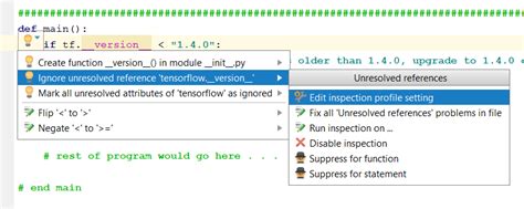 Tensorflow Python Warning In Pycharm Cannot Find Reference Version In Init Py Stack