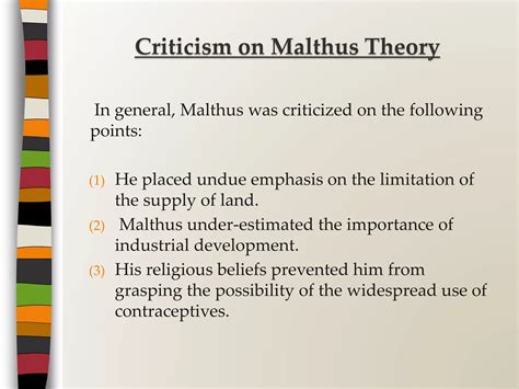 Malthusian Theory Of Population Pptx
