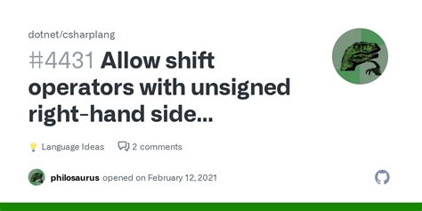 Allow Shift Operators With Unsigned Right Hand Side Operands · Dotnet