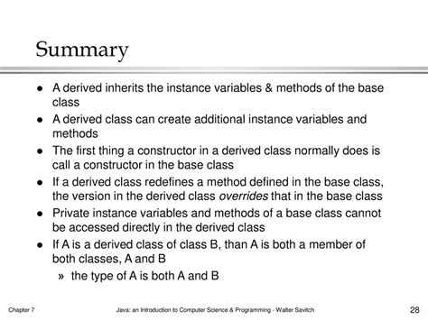 Inheritance Chapter 7 Inheritance Basics Programming with Inheritance ...
