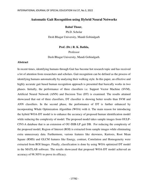 Pdf Automatic Gait Recognition Using Hybrid Neural Networks