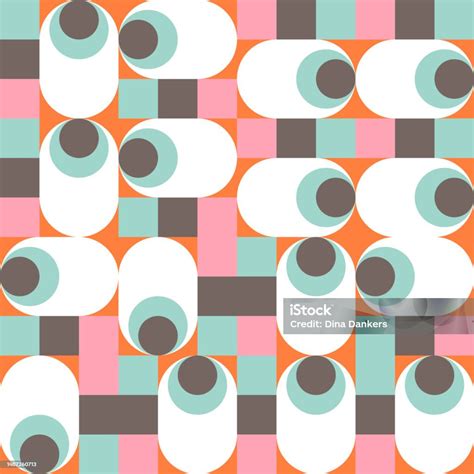 복고풍 스칸디나비아 스타일의 원 직사각형 및 사각형이있는 현대적인 벡터 추상 기하학적 배경 파스텔 컬러의 심플한 셰이프 그래픽 패턴 추상 모자이크 작품 현대 미술에 대한