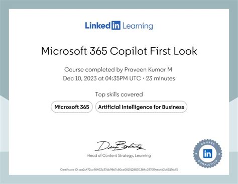 Praveen Kumar M On Linkedin Certificate Of Completion