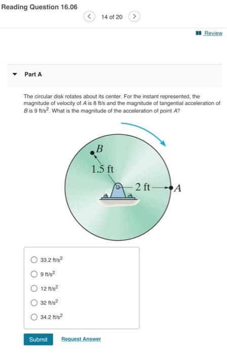 [solved] 14 the circular disk rotates about its center for