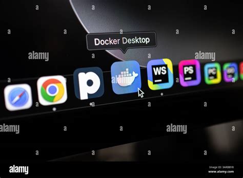 Poznan Poland April 14 2025 Close Up Of Macos Dock Interface With