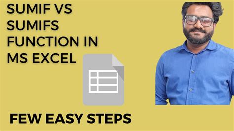 sumif and sumifs an easy lesson ms excel youtube