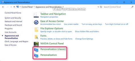 Add Personalization To Control Panel In Windows Tutorials