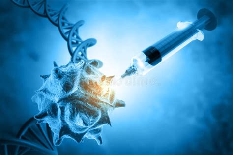 Human Cell Dna Strands And Virus Molecular Structure Stock Illustration