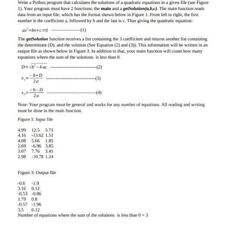 Solved Write A Python Program That Calculates The Solutions Chegg