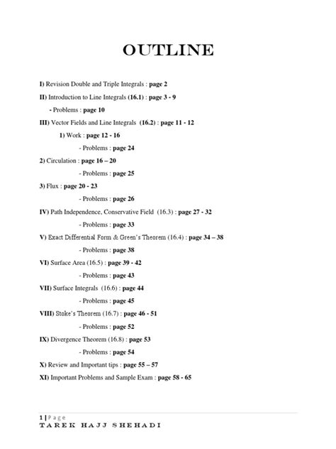 Tarek Hajj Shehadi Vector Integral Calculus Pdf Flux Integral