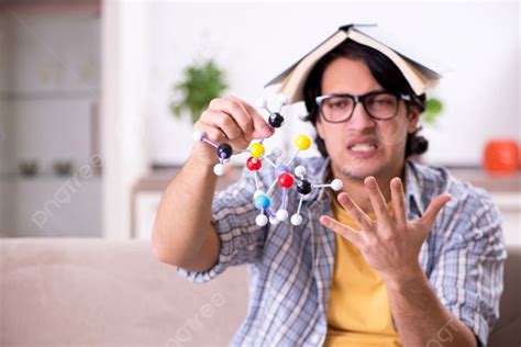 Young Student Physicist Preparing For Exam At Home Young Student