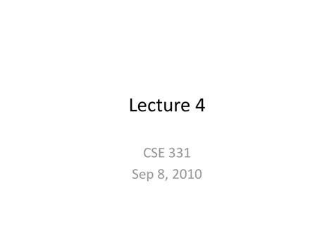 Lecture 4 CSE 331 Sep 8 Ppt Download