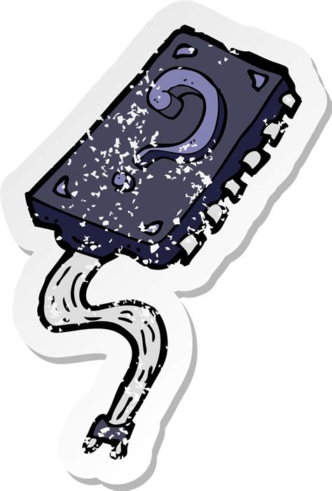 Autocollant R Tro En D Tresse D Un Dessin Anim De Puce Informatique