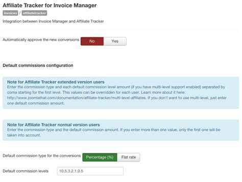 setting commission values for each plugin joomlathat