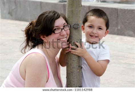 Smiling Mom Son Pose Sweet Portrait Stock Photo Shutterstock