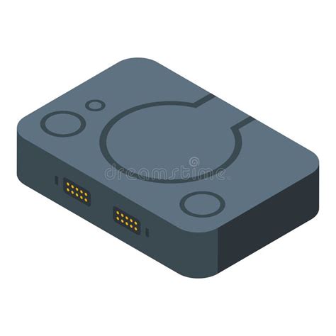 Grey Game Console Device Showing Input Output Ports Stock Illustration