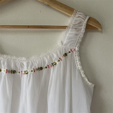 Very Cute Vintage White Sheer Nightgown Love To Depop