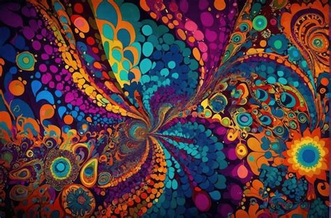 Premium Photo Vibrant Psychedelic Pattern