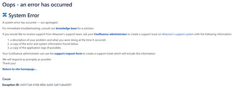 Navigating To Trash Within A Space Throws A System Error In Confluence Data Center
