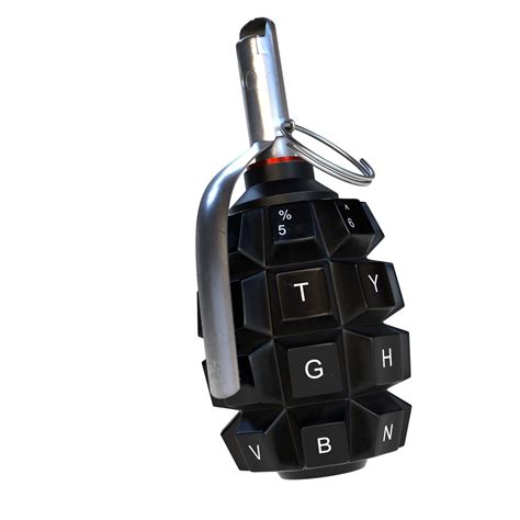 3d Model Grenade F1 Fuse With Keyboard Buttons Vr Ar Low Poly Cgtrader