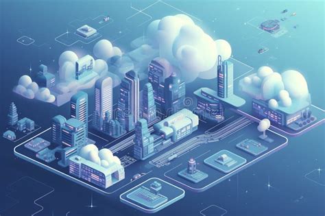 Ai Generative Cloud Computing Isometric Concept Cloud Computing