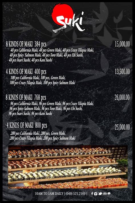 Menu At Suki Restaurant San Pablo City
