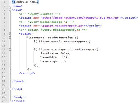 cara membuat video embed responsive dengan plugin jquery mediawrapper
