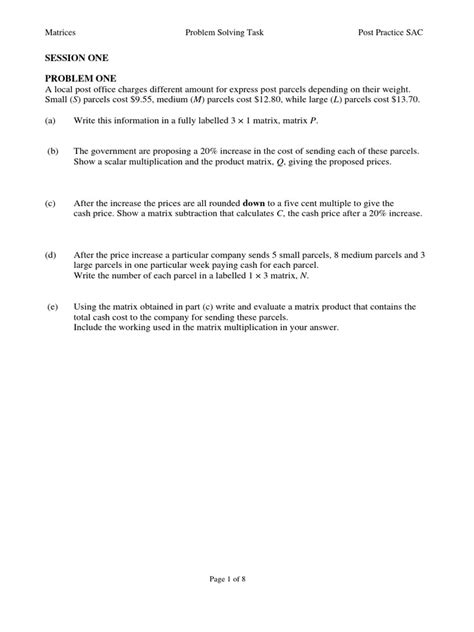 Matrices Post Practice Sac Pdf Matrix Mathematics Mathematical Analysis