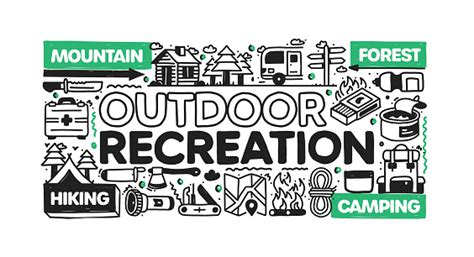 야외 레크리에이션 개체 및 요소 벡터 낙서 일러스트 컬렉션입니다 손으로 그린 아이콘 세트 또는 배너 템플릿 건강관리와 의술에 대한 스톡 벡터 아트 및 기타 이미지 Istock