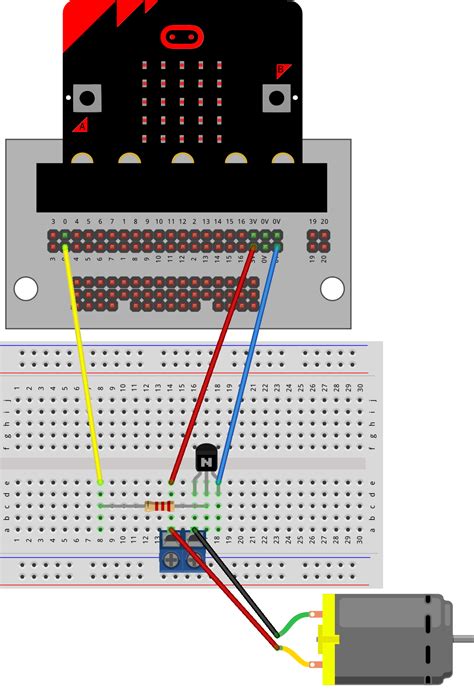 5 motor with transistor — pc microbit micropython