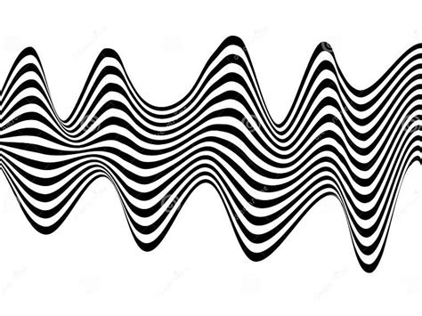 Optical Art Background Geometric Wave Design Black And White Vector Illustration Of Wave