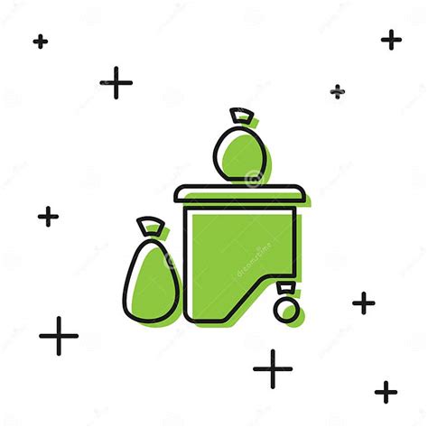 Black Dumpsters Being Full With Garbage Icon Isolated On White Background Garbage Is Pile Lots