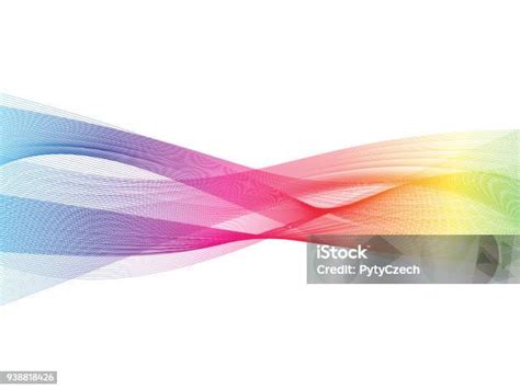 무지개 빛의 스펙트럼에서 추상 투명 파 배경입니다 연기 효과 디자인 요소 벽지 현대 디자인 Eps10 벡터 일러스트 레이 션 무지개에 대한 스톡 벡터 아트 및 기타 이미지