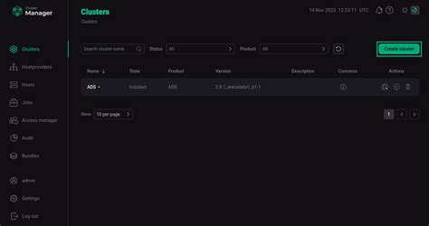 Создание кластера Ads Control с помощью Adcm Offline Ads Control Arenadata Docs