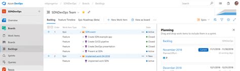 feature timeline and epic roadmap azure devops design talk